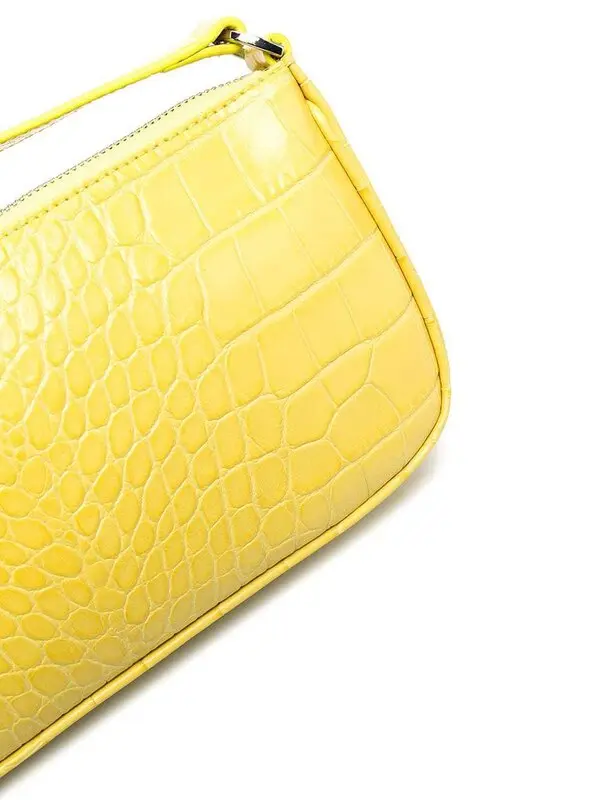 By Far Croc Effect Embossed Shoulder Bag
