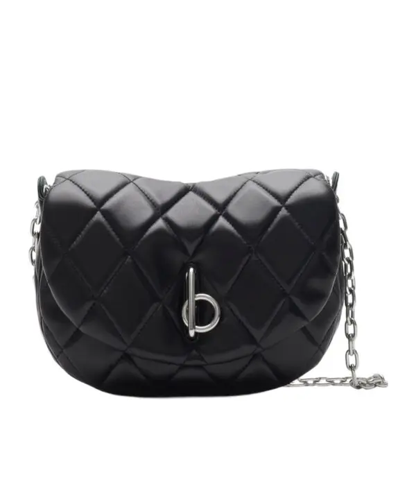 Burberry Quilted Rocking Horse Chain-linked Crossbody Bag - Black/palladium