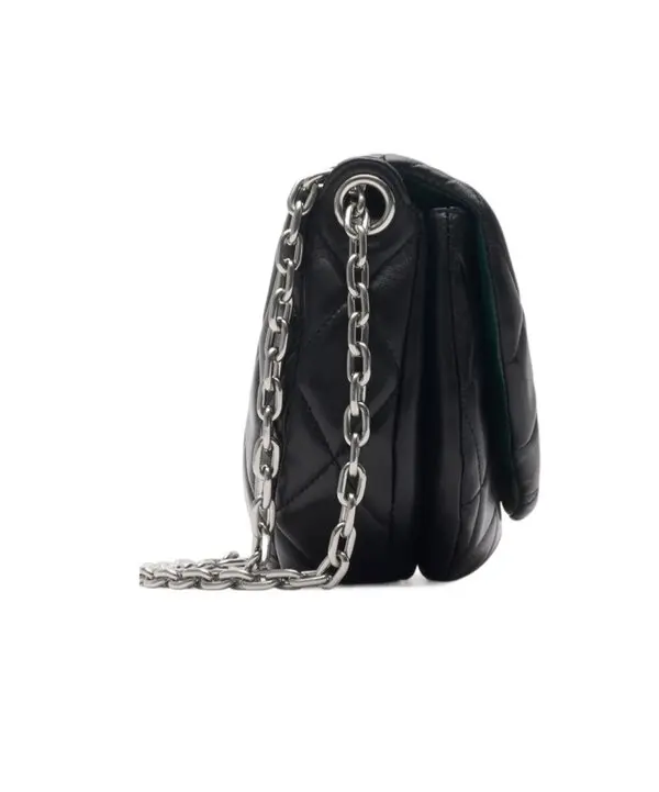 Burberry Quilted Rocking Horse Chain-linked Crossbody Bag - Black/palladium