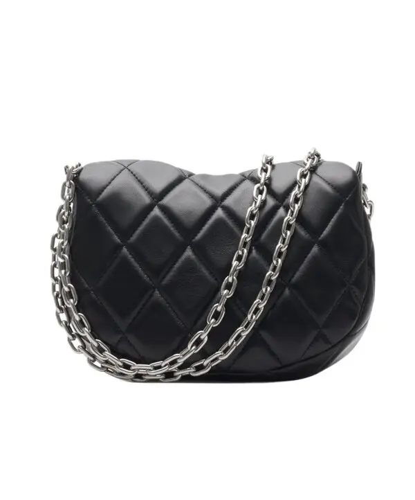 Burberry Quilted Rocking Horse Chain-linked Crossbody Bag - Black/palladium