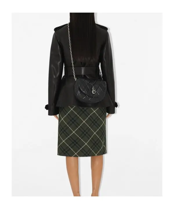 Burberry Quilted Rocking Horse Chain-linked Crossbody Bag - Black/palladium