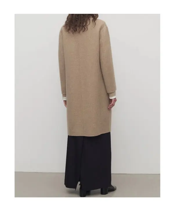 THE ROW Single-breasted Long Coat - Mixed Greige