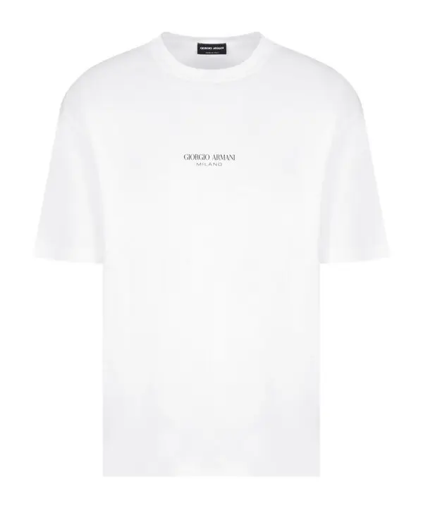 Giorgio Armani Front Logo Short Sleeve T-shirt - White