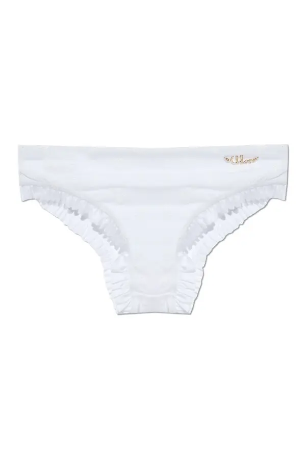 Chloé Ruffled Bikini Bottoms - White