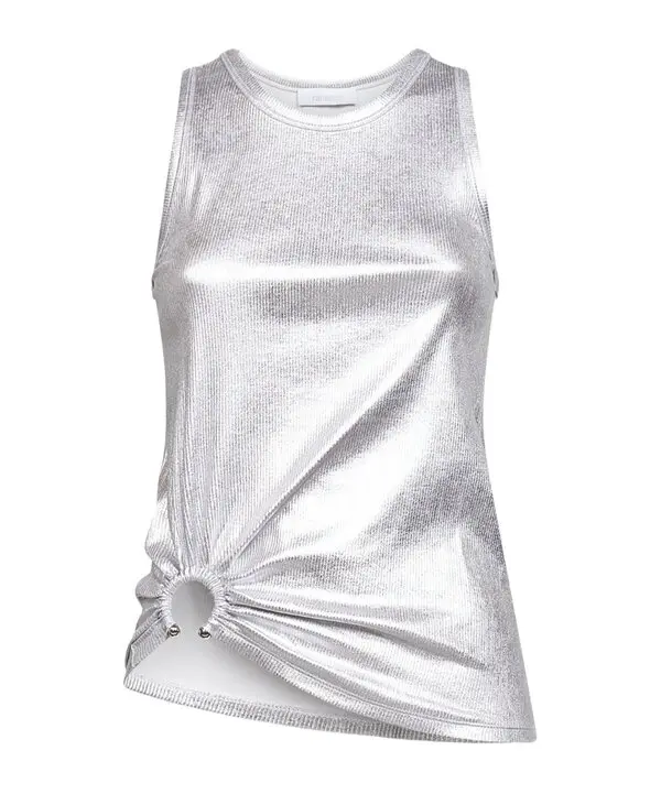 Rabanne Ribbed Asymmetric Hem Top - Multicolor