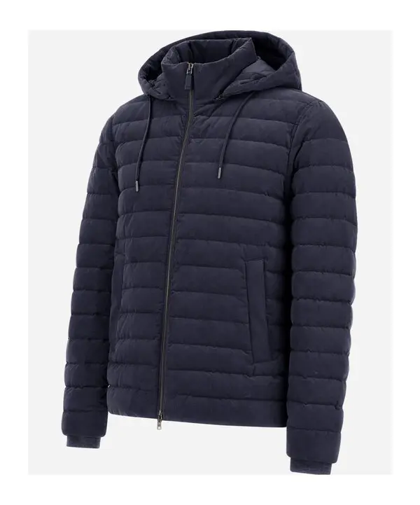 Herno Quilted High Neck Zip-up Jacket With Detachable Hood
