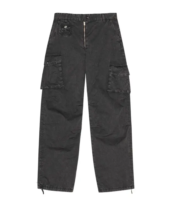 GANNI Cargo Drawstring Trousers - Phantom Black