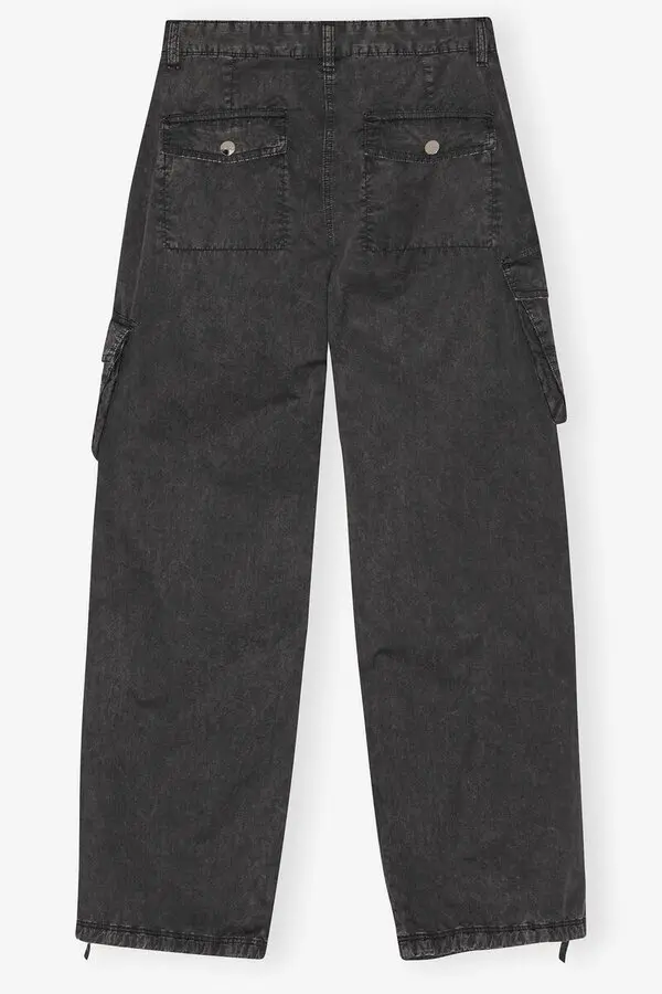 GANNI Cargo Drawstring Trousers - Phantom Black