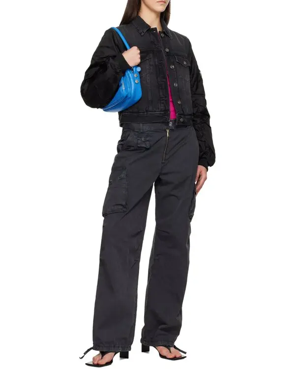 GANNI Cargo Drawstring Trousers - Phantom Black