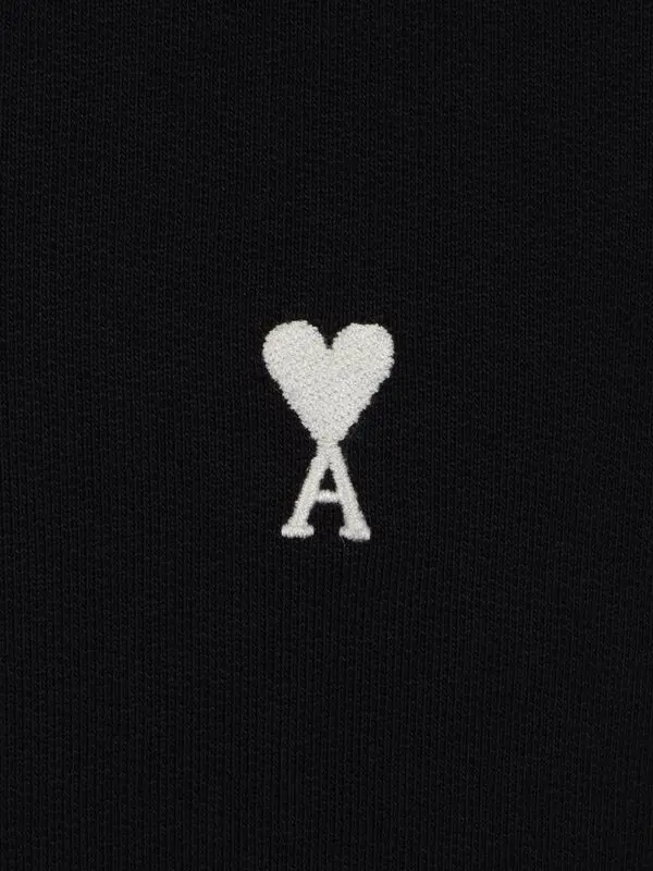 AMI Paris Zip-up Hoodie With De Coeur Embroidery - No