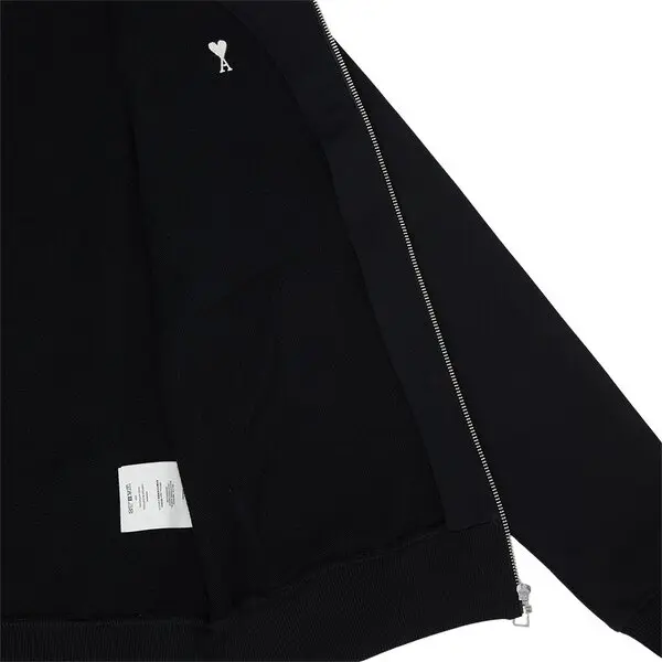 AMI Paris Zip-up Hoodie With De Coeur Embroidery - No