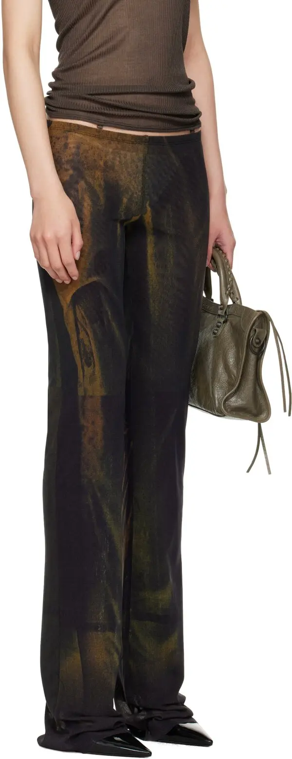 JEAN PAUL GAULTIER Graphic Print Mesh Trousers