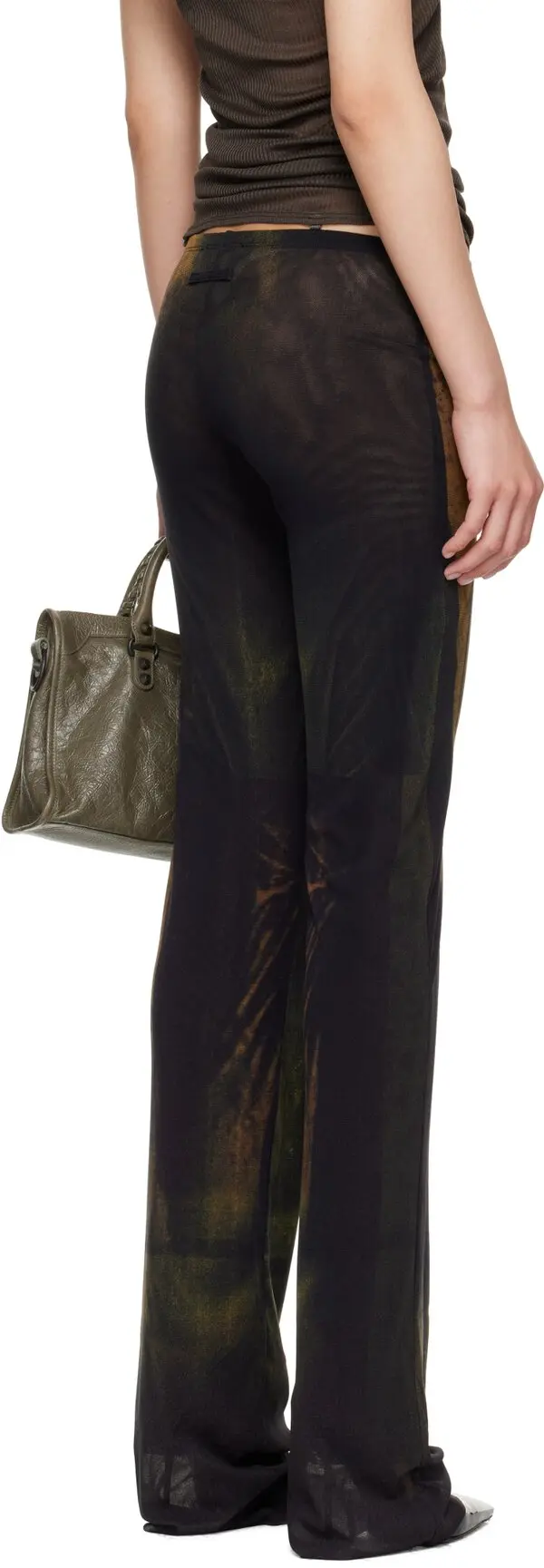 JEAN PAUL GAULTIER Graphic Print Mesh Trousers