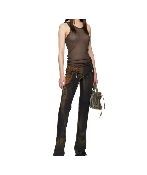 JEAN PAUL GAULTIER Graphic Print Mesh Trousers