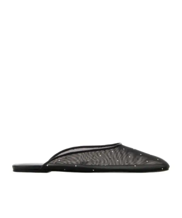 Magda Butrym Embellished Mesh Flat Mules - Black