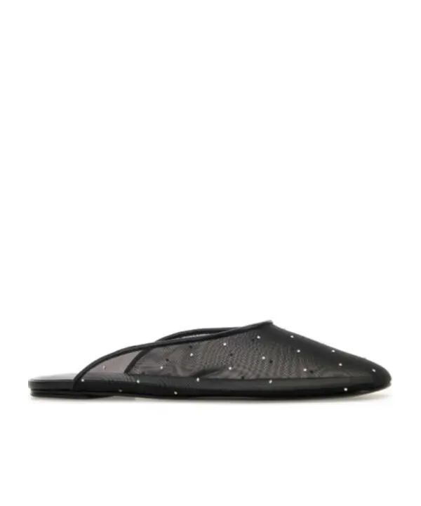 Magda Butrym Embellished Mesh Flat Mules - Black