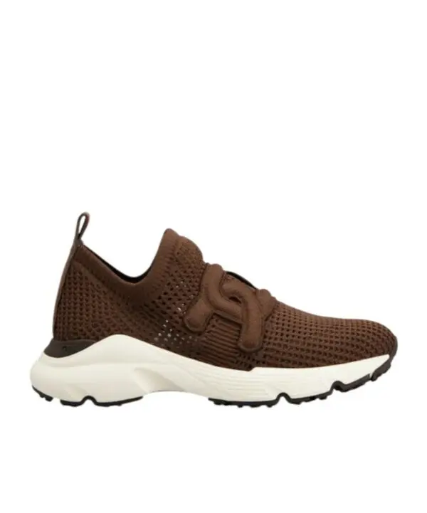 TOD'S Kate Slip-on Sneakers With Fabric-covered Chain Detail - Brown