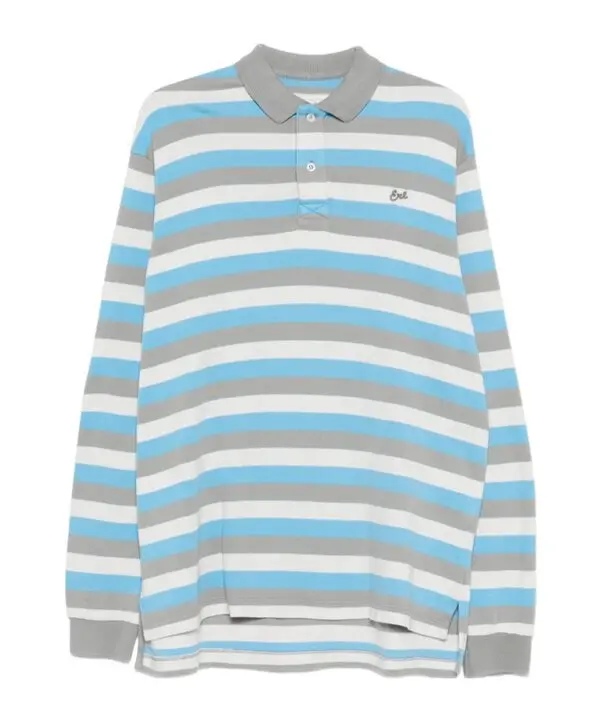 ERL Striped Long Sleeve Polo Knitted Top