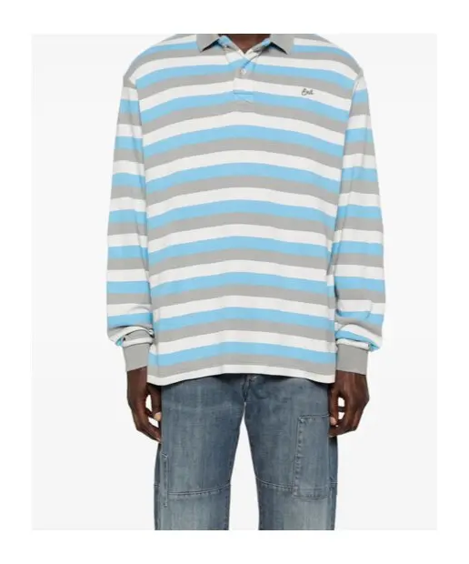 ERL Striped Long Sleeve Polo Knitted Top