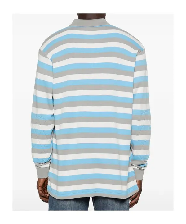 ERL Striped Long Sleeve Polo Knitted Top