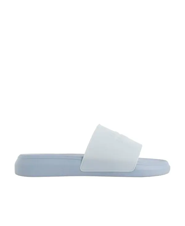 Alexander McQueen Logo Embossed Flat Slides - Blue