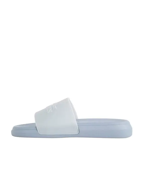 Alexander McQueen Logo Embossed Flat Slides - Blue