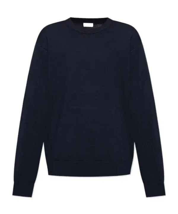 Dries Van Noten Long-sleeved Ribbed Sweater With Logo Detail