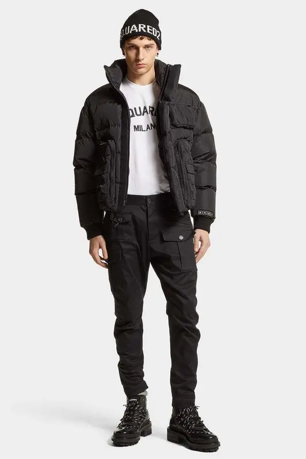 Dsquared2 High-neck Quilted Puffer Jacket With Zippered Details