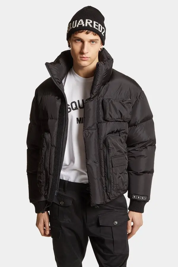 Dsquared2 High-neck Quilted Puffer Jacket With Zippered Details