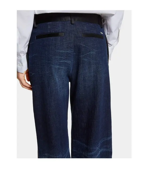 Dsquared2 Wide-leg Distressed Jeans - Navy