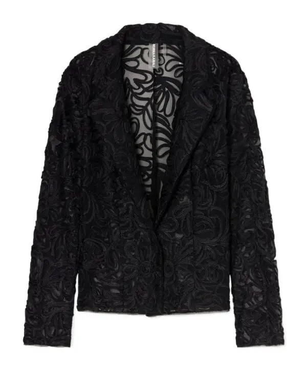 Norma Kamali Long-sleeved Embroidered Blazer