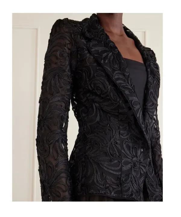 Norma Kamali Long-sleeved Embroidered Blazer