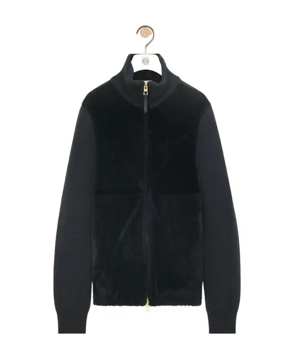 Loewe Shearling And Wool Zip-up Jacket
