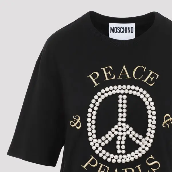 Moschino Peace & Pearls Embellished T-shirt
