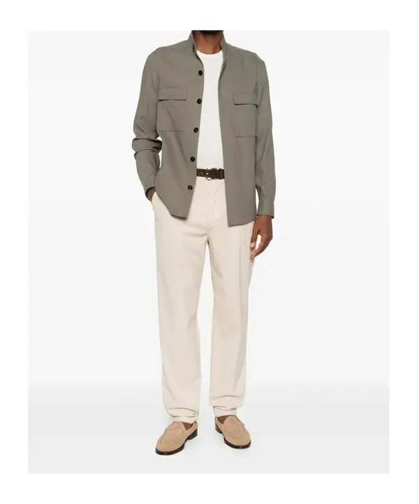 Zegna Stand Collar Flap Pocket Shirt Jacket