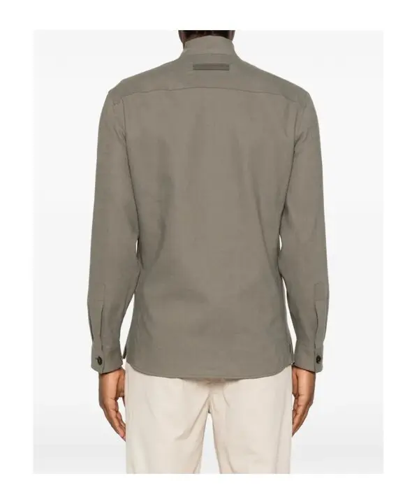 Zegna Stand Collar Flap Pocket Shirt Jacket