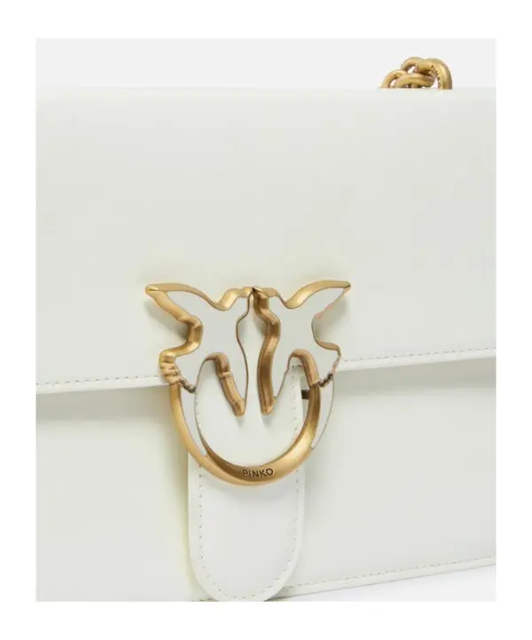 Pinko Love Birds Foldover Shoulder Bag - White