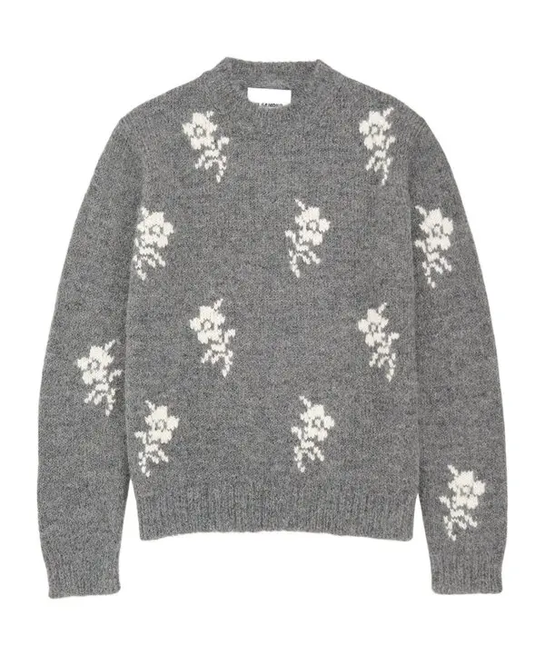 JIL SANDER Crew Neck Floral Pattern Jumper