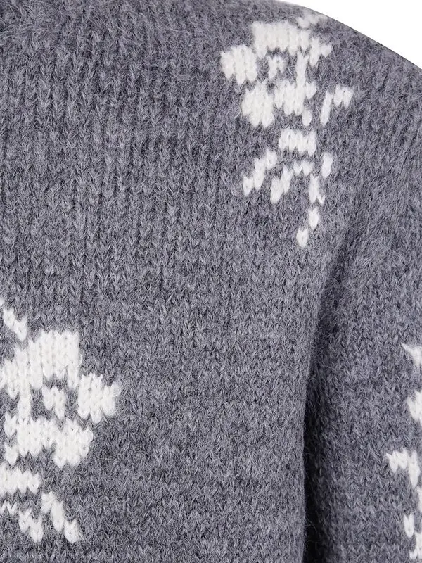 JIL SANDER Crewneck Knitted Jumper With Floral Pattern