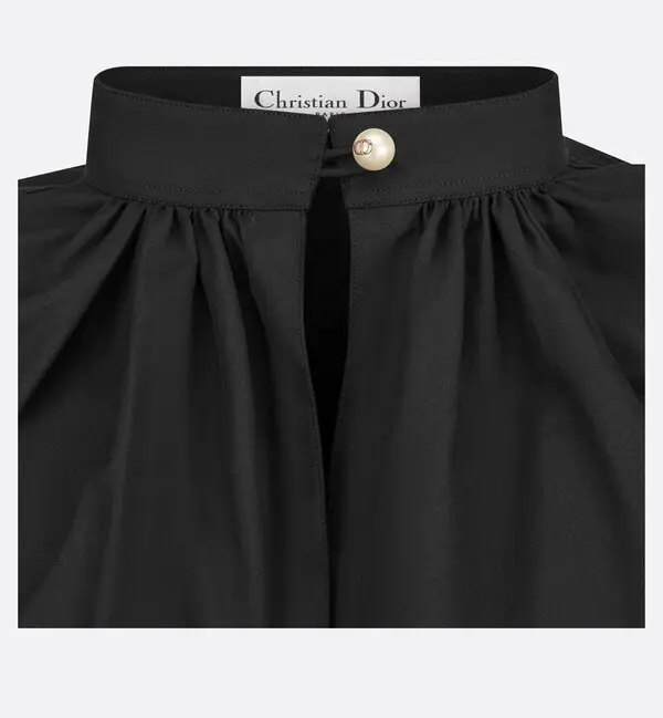 Dior Embroidered Bee Blouse With Tribales Buttons - Black