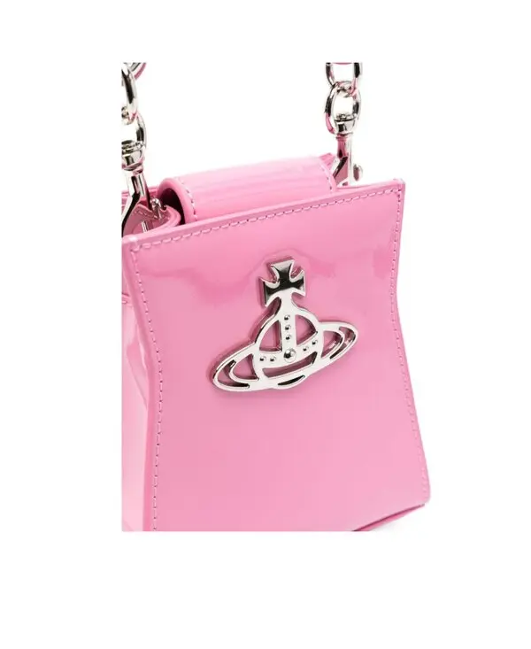 VIVIENNE WESTWOOD Orb-plaque Patent Leather Handbag - Pink
