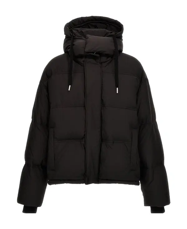 Ami Hooded Drawstring Down Jacket - Black