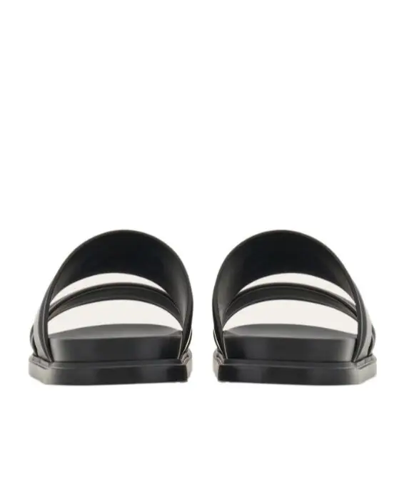 FERRAGAMO Gancini Ornament Slide - Black
