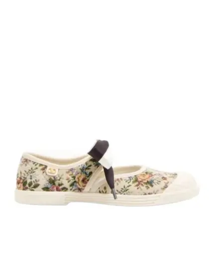 Valentino Garavani Bay Bay" Ballerina Sneakers In Floral Jacquard - Nude