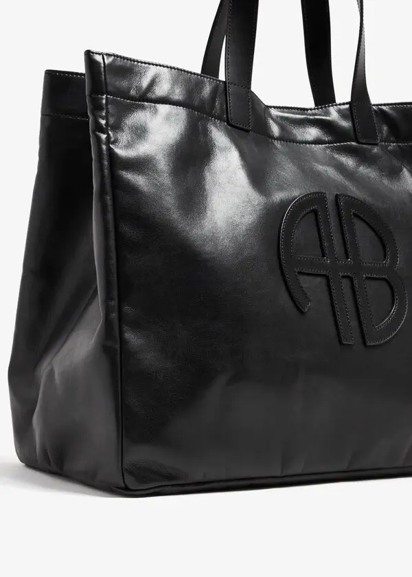 ANINE BING Large Tote Bag With Logo Patch - Black