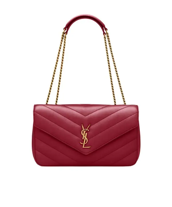 Saint Laurent Loulou Medium Shoulder Bag - Deep Red