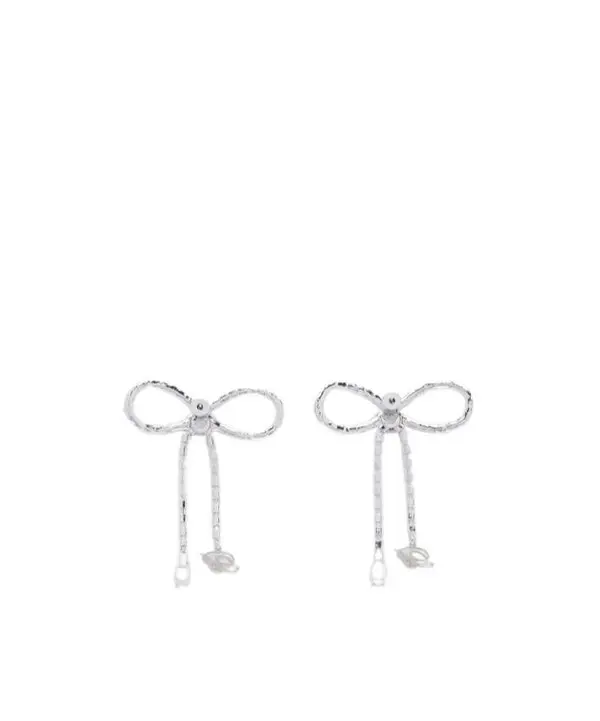 Blumarine Embellished Bow Drop Earrings