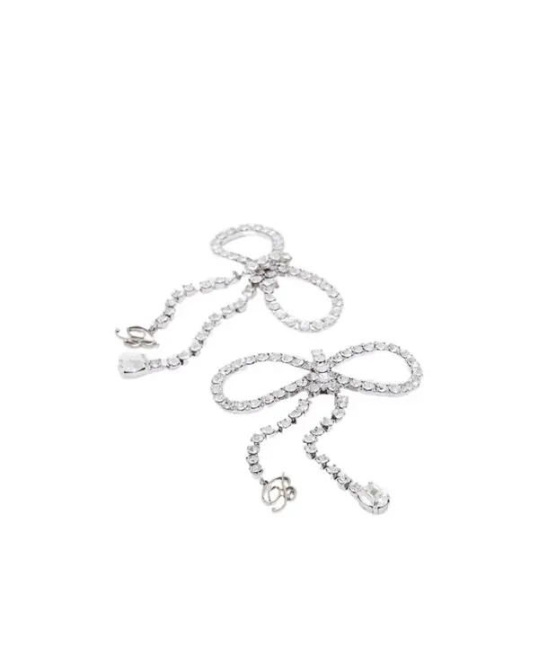 Blumarine Embellished Bow Drop Earrings