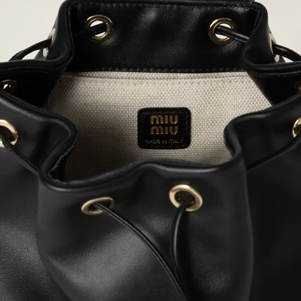 Miu Miu Leather Backpack With Buckle Closure - Black