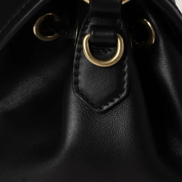 Miu Miu Leather Backpack With Buckle Closure - Black